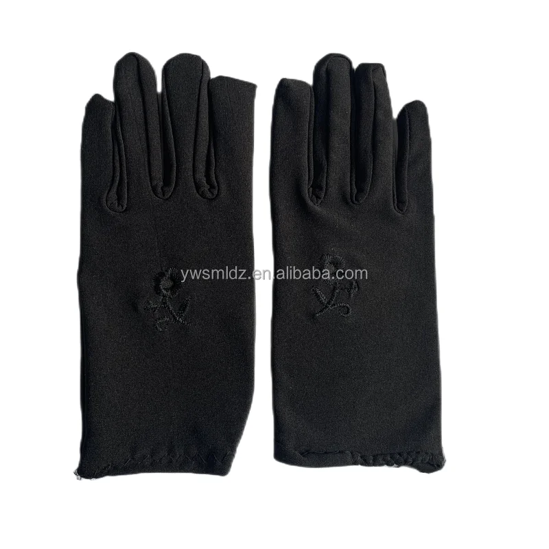 2023 Hot Selling New Design Muslim Lady Full Finger Gloves Rose ...