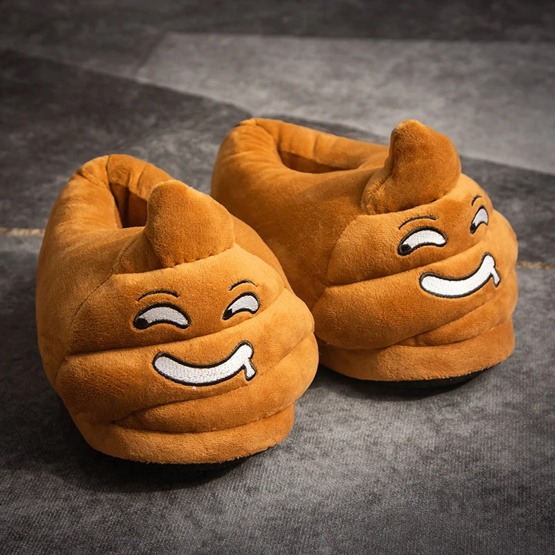 Funny Toys Cute Stuffed Poop Cartoon Slipper Autumn Winter Warm Female ...