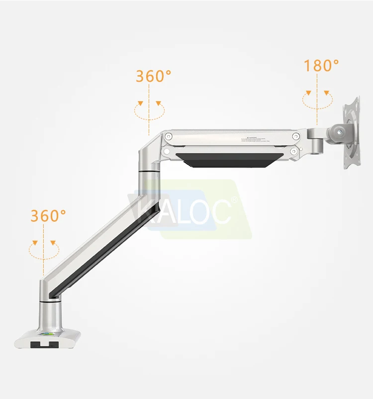 Klc-ds150 Full Motion Ergonomic 360 Degree Monitor Support Arm Vertical ...