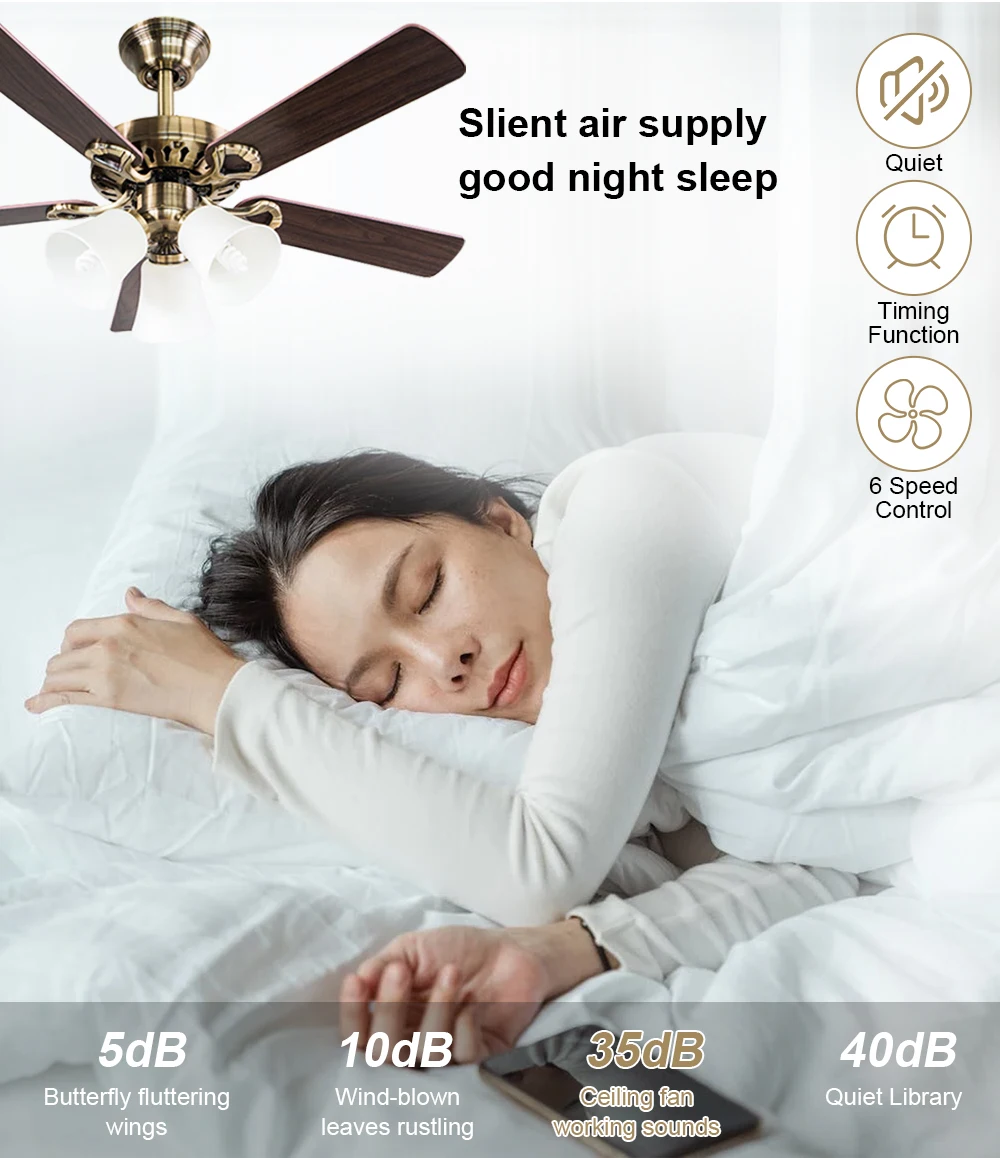 Plywood Blades 52inch Dual Modern Led Ceiling Fan Remote Control Copper ...