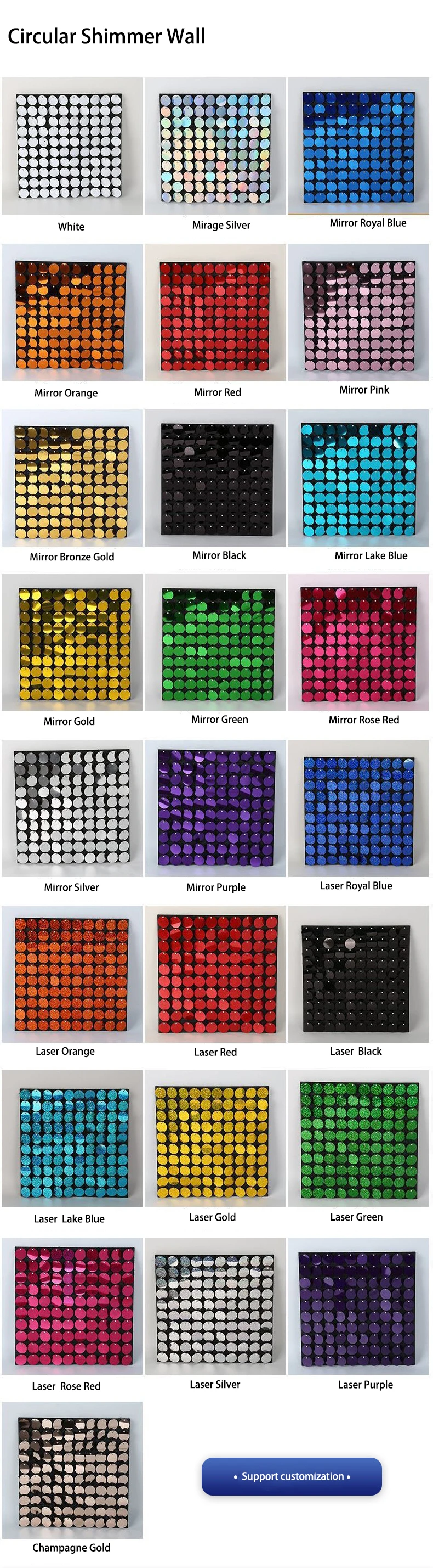 Custom Colors Shimmer Sequin Wall Panel Backdrop Stand Birthday Party ...