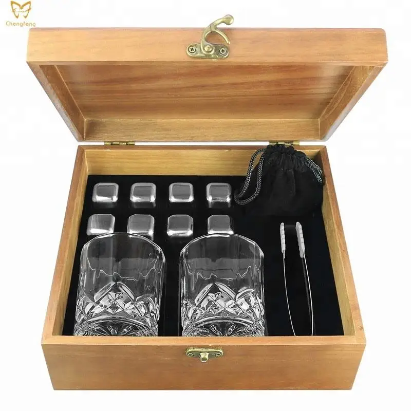 Custom Whiskey Glass Box Set With Soapstones And Crystal Whiskey Glass ...