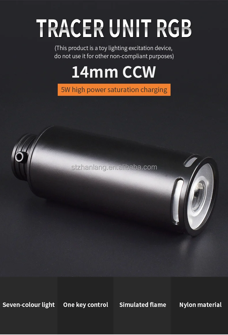 Warwolf Nylon 7 Colors Rainbow Flash Light Tracer Lighter 14mm Ccw ...