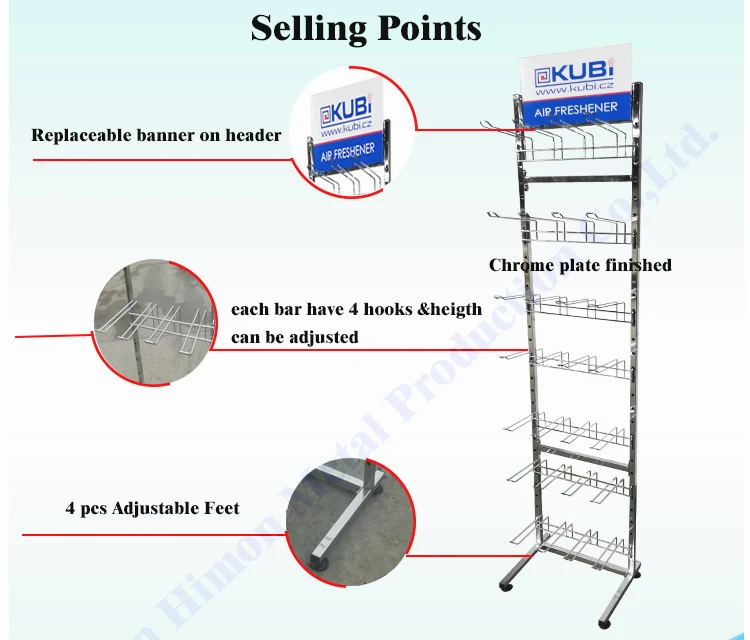 Retail Store Supermarket Free Standing Chrome Plate Hook Shop Floor ...