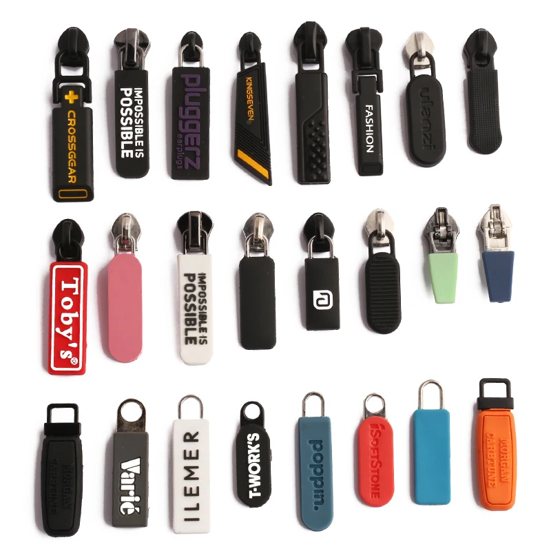 Custom Logo Silicone Zipper Puller #5 #3 Rubber Zipper Puller For ...