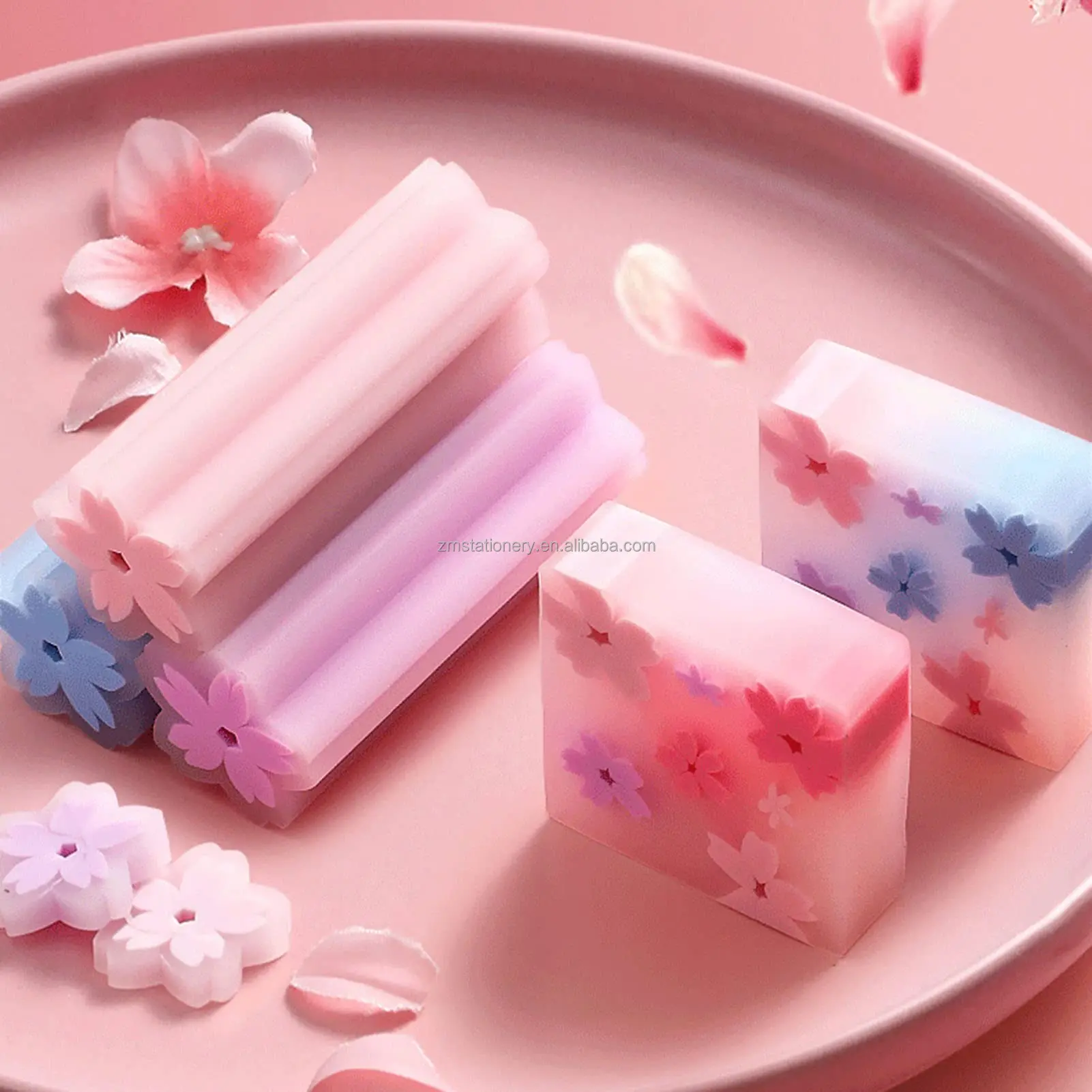 Customize Wholesale Kawaii Girl Pink Artists Flower Erasers Cherry ...