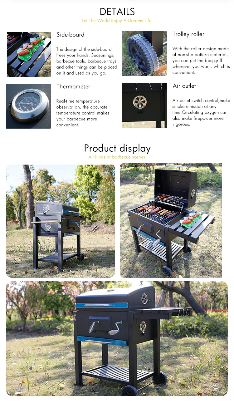 Modern Mini Steel BBQ Grill Powder Coated for Outdoor Camping Traveling ...