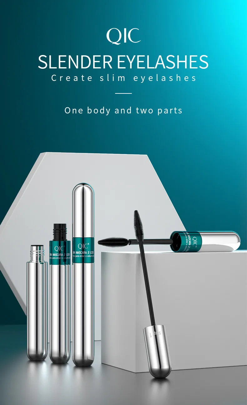 2 In 1 Makeup Waterproof Mascara Private Label False Lash Double Effect Volume 4d Fiber Qic 4d ...