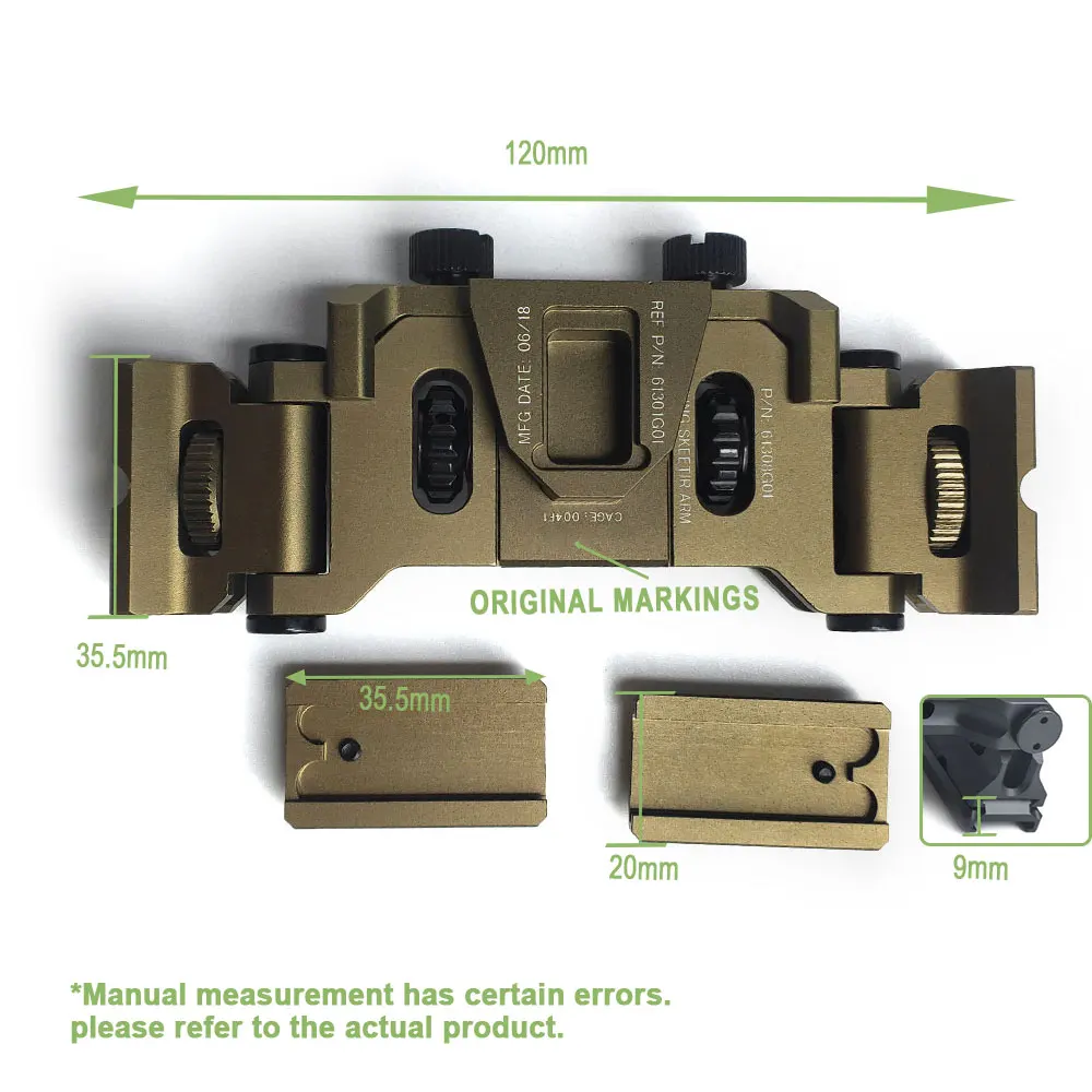SOTAC Universal Dual Bridges Helmet Mount Fit L4G24 PVS-14 Night Vision ...