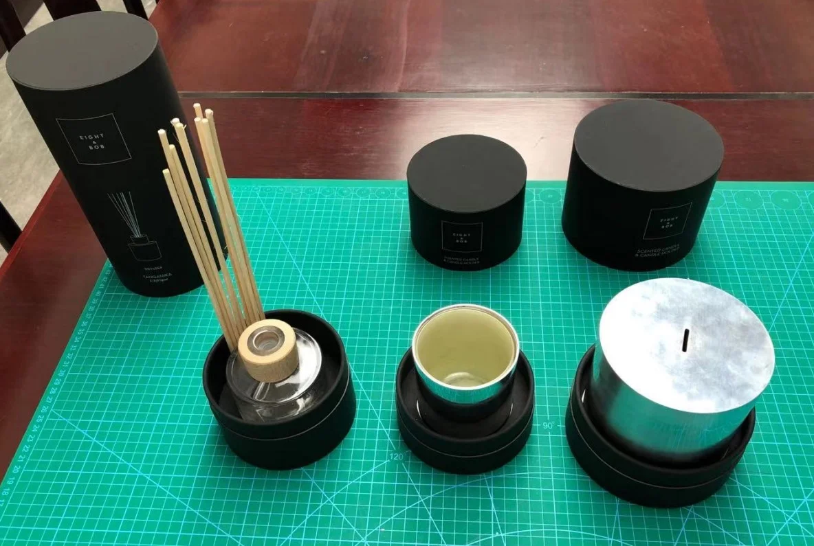 Luxury Black Cardboard Aroma Home Fragrance Reed Diffuser Glass Bottle ...