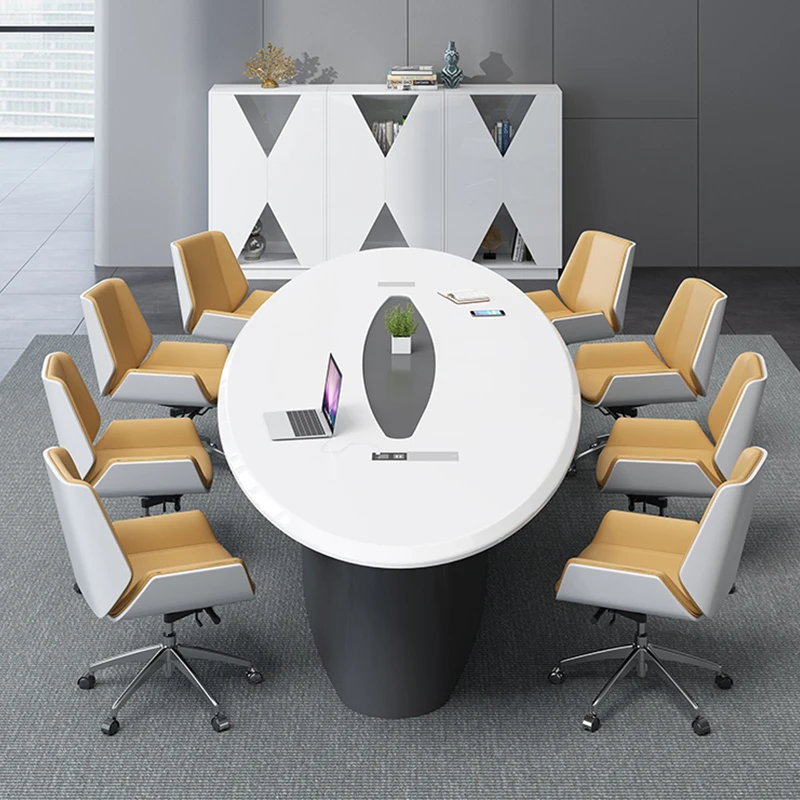 Modern Luxury Meeting Table Set Design High End Oval Mdf Conference ...