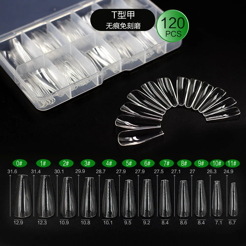120pcs/pack Full Coverage Nail Tips Clear Manicure Diy Ultra-thin Soft ...