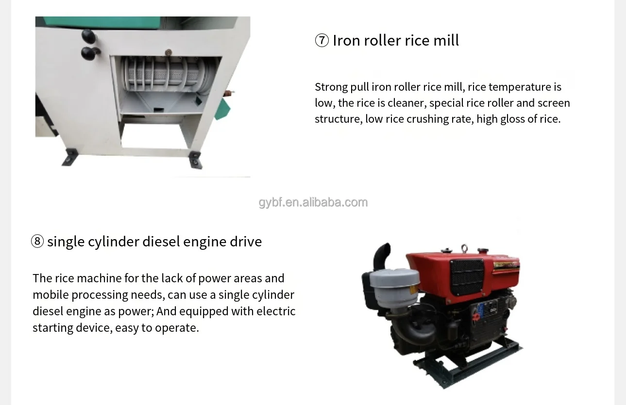 Factory Price Rice Milling Machine Combined Rice 400-500kg/hour Diesel ...