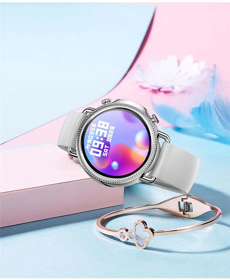 New V25 Women Smart Watch Full Touch Fitness Tracker Ip67 Waterproof ...