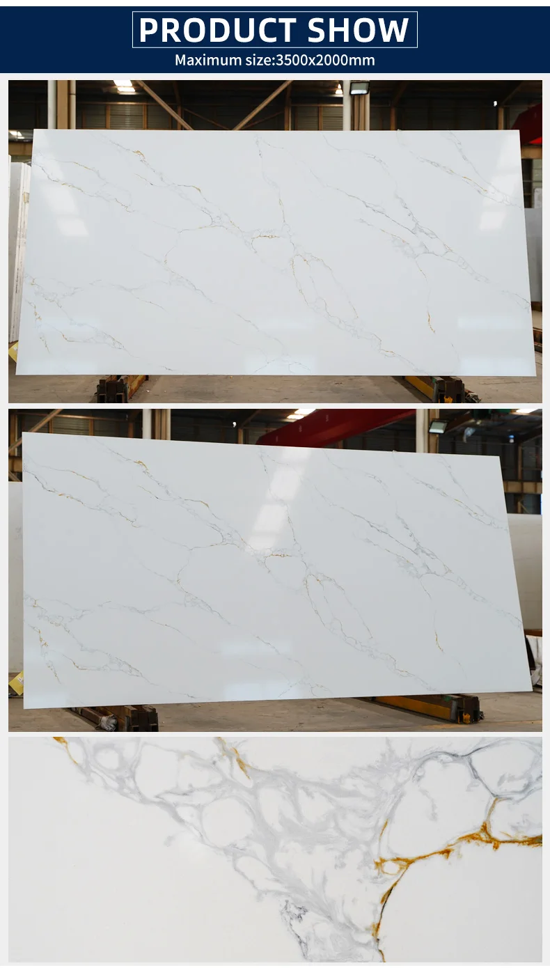 Horizon Calacatta Gold Quartz Stone Slab At A Good Price Countertops ...