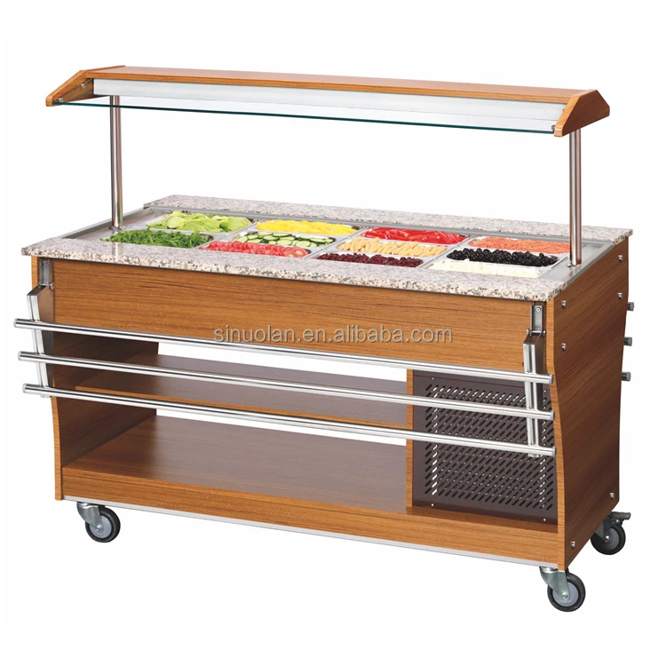 Shop Our NEW Design Salad Counter Buffet - Wooden & Refrigerated