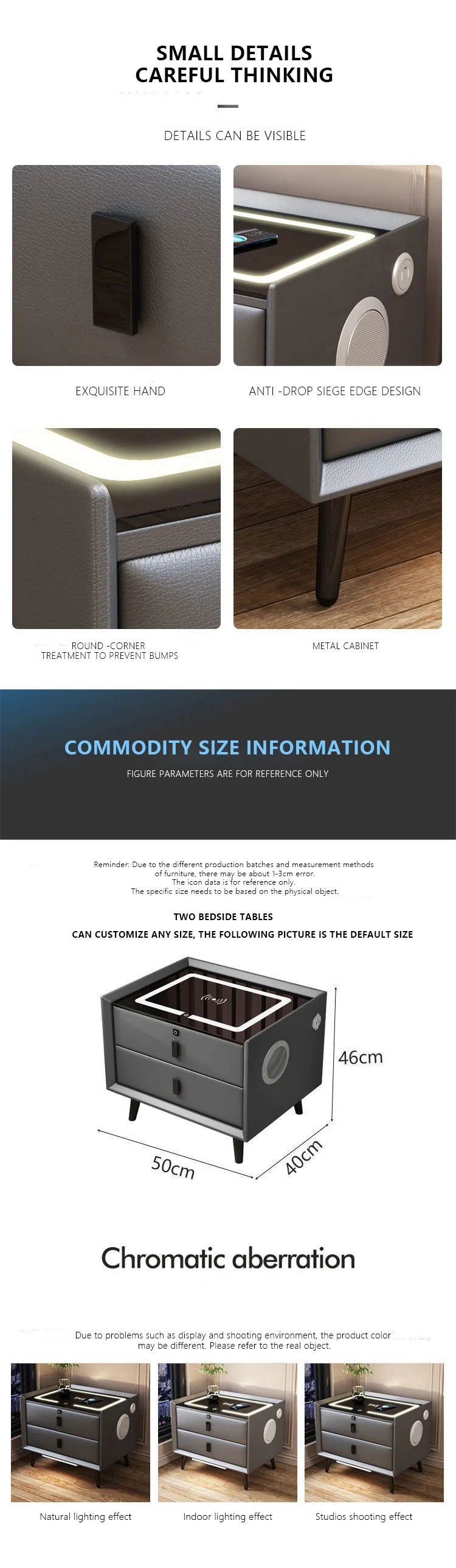 Smart Nightstand Bedside Table - Modern & Durable Design