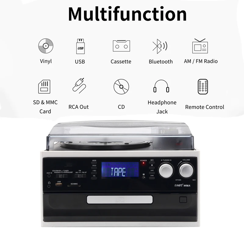 Wanling High End Bluetooth Turntable Phonograph Player Vinyl Cd Usb Sd ...