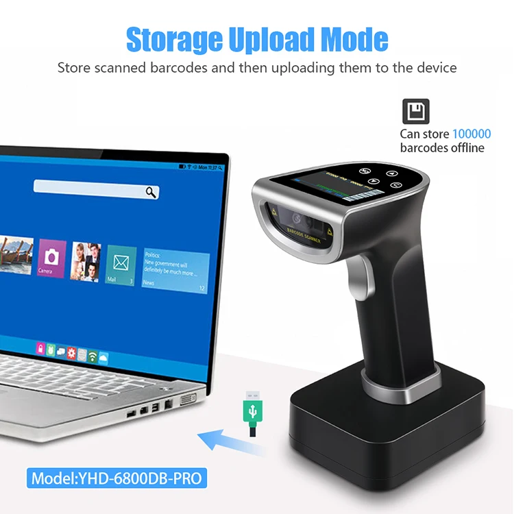 Multi-Colors Optional 2D Barcode Reader Bluetooth Wireless CMOS Bar Qr ...