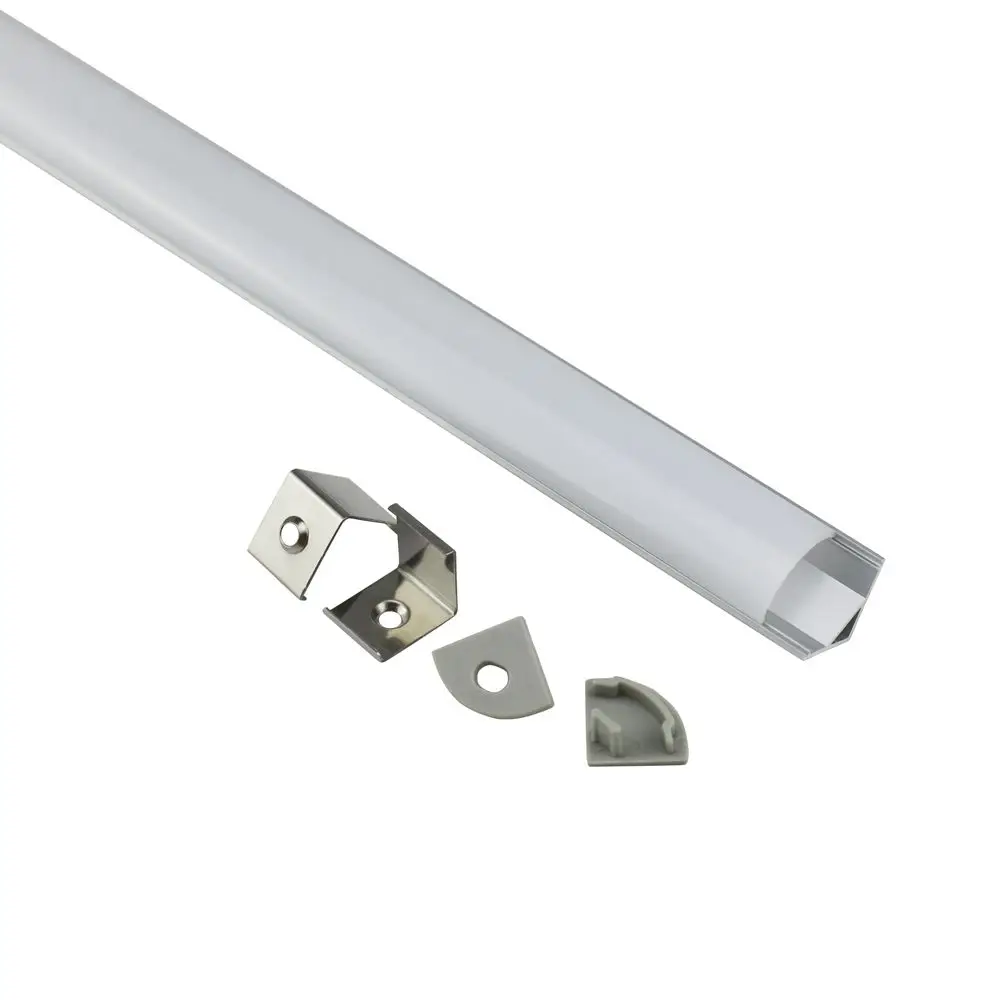 Corner Aluminium Extrusion channel Profile Led Strip Light PC Cover 45 ...