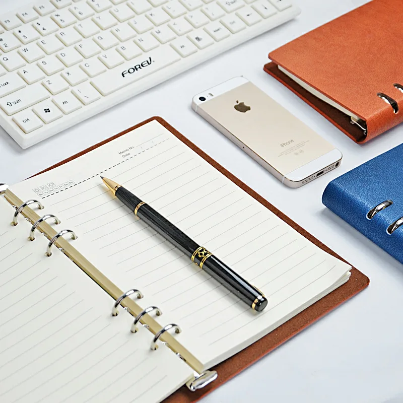 6 Holes Custom Grey Transparent Pvc Refill Paper Personal Organiser Planner Double Ring Binder ...