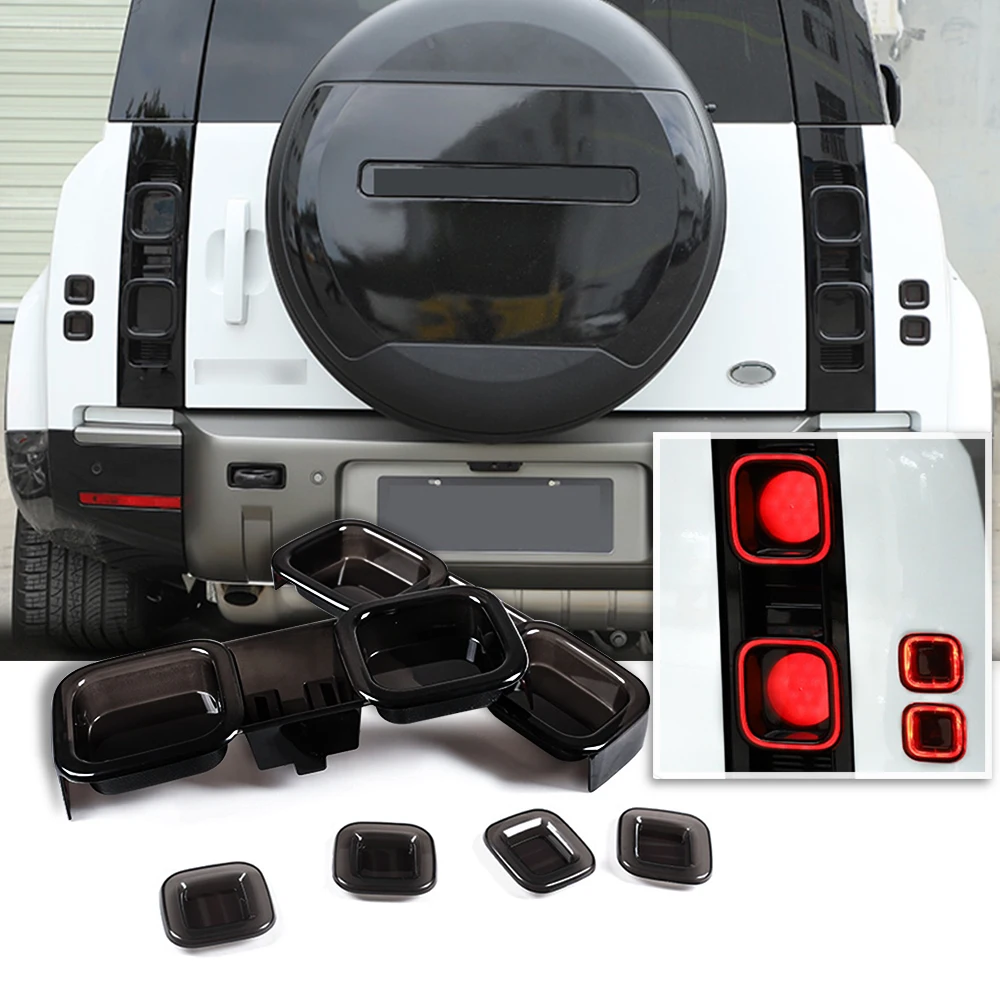 4x4 Offroad Black Exterior Rear Lamp Hoods for Land Rover Defender 90 110