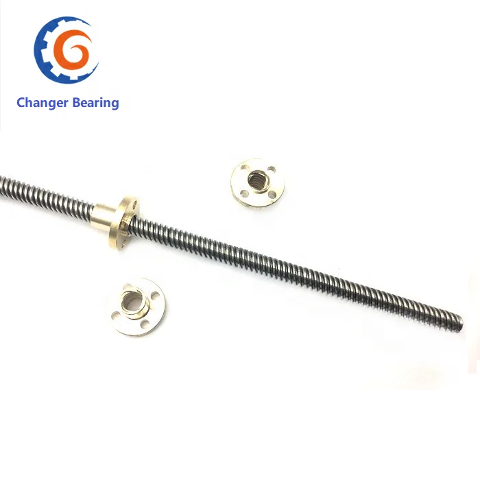 100-900mm T-Type T8 Lead 8mm Pitch 2mm CNC Trapezoidal Screw