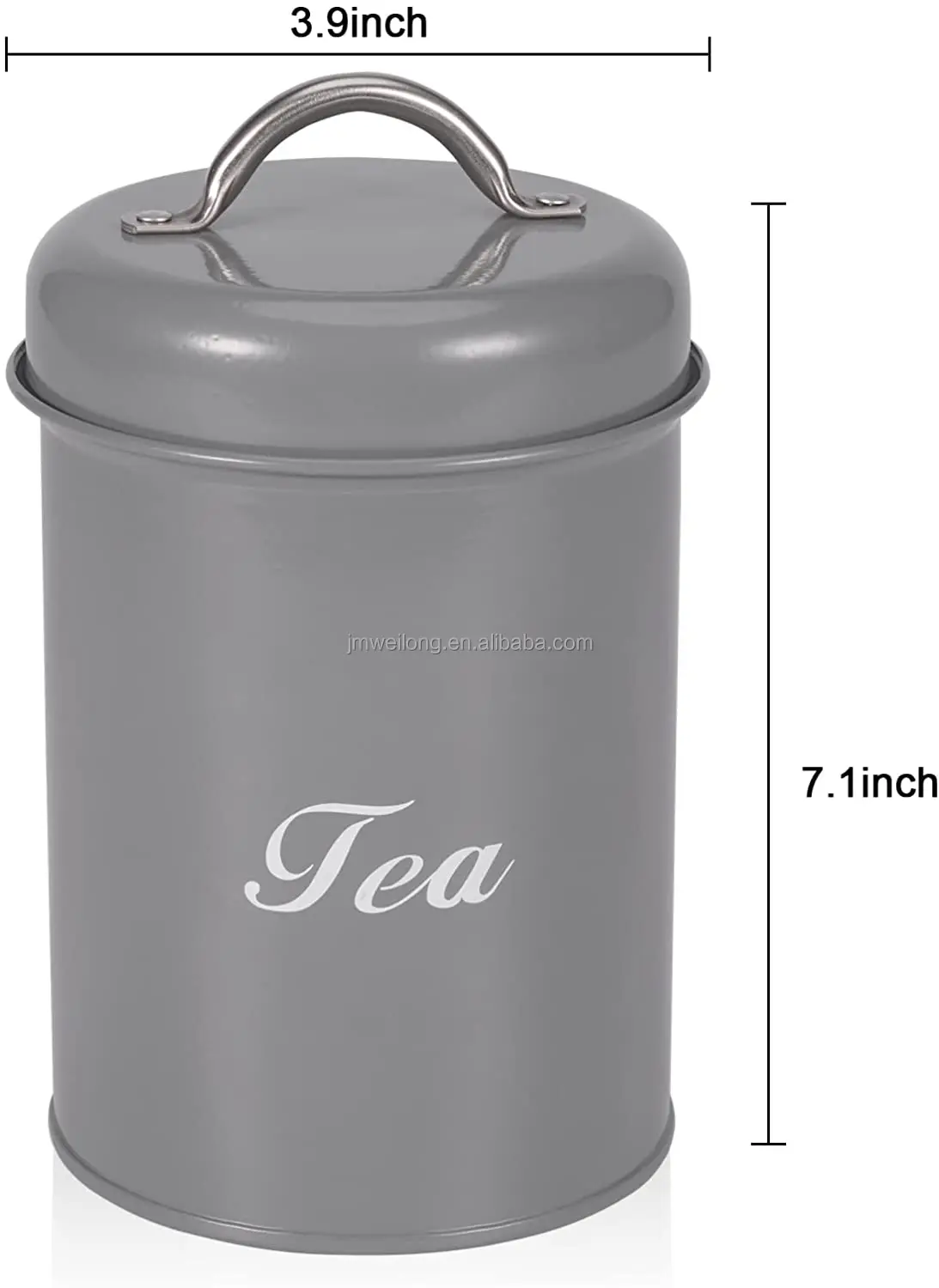 Metal Kitchen Storage Canisters Tin Set Tea Sugar Coffee Jar Home ...