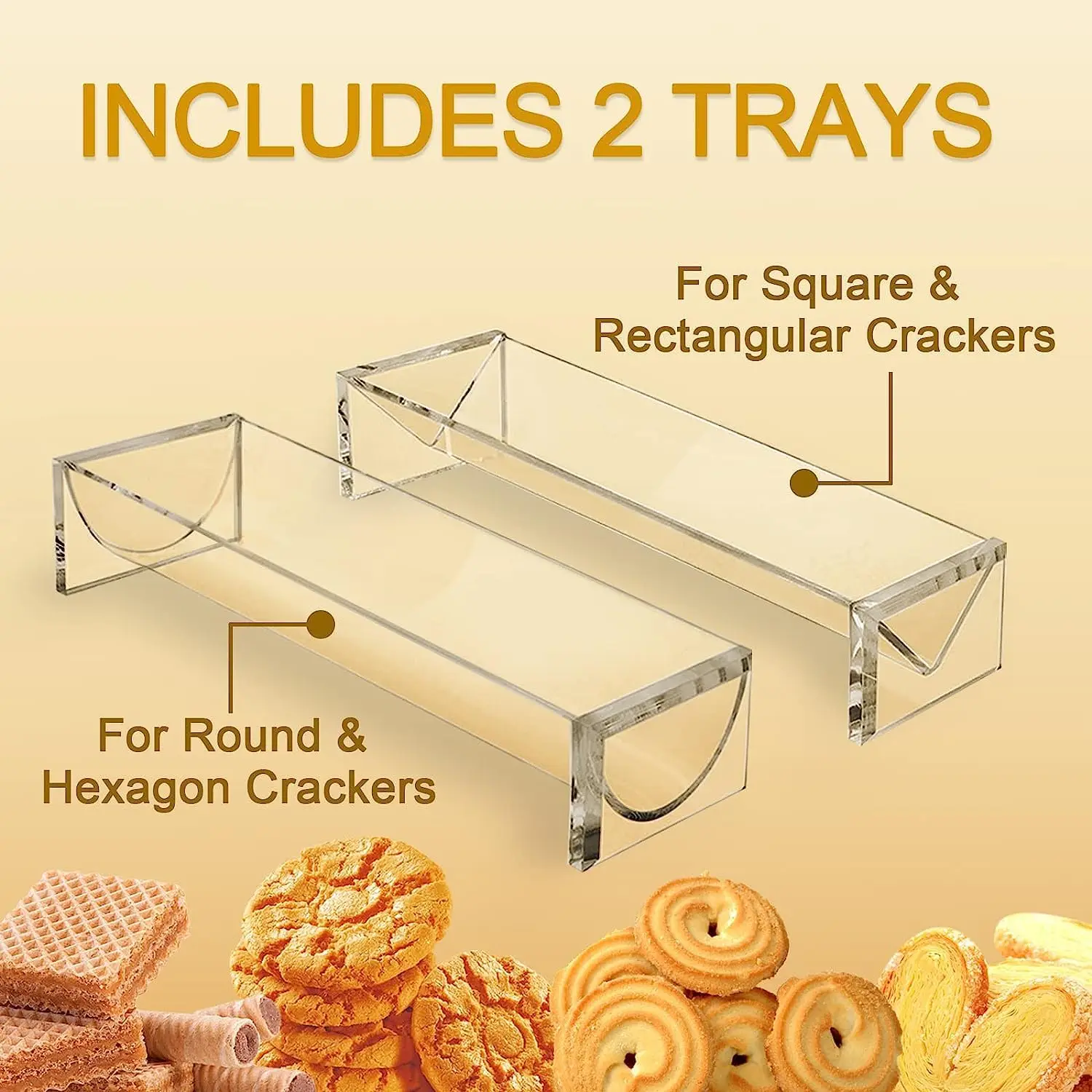 Clear Cracker Lucite Serving Tray Transparent Acrylic Macaron Display ...