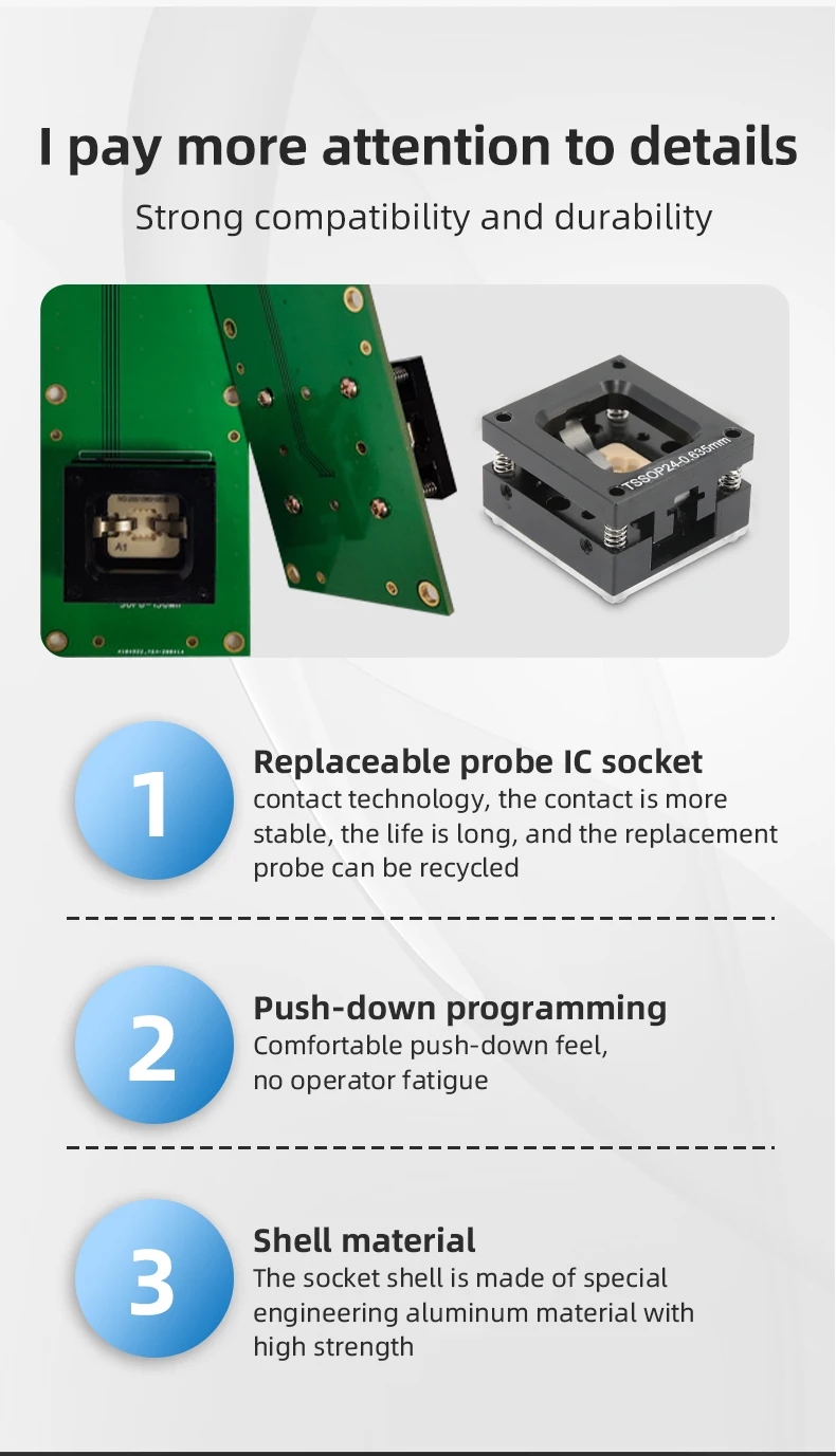 High Quality Ic Socket Support Tssop Ic Package Ic Programming Chip - Buy Ic Socket,Ic Burning ...