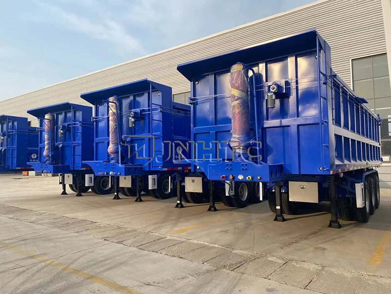 60 Tons 40cbm Plastic Dump Hydraulic Tipping Trailer With Six Axles ...