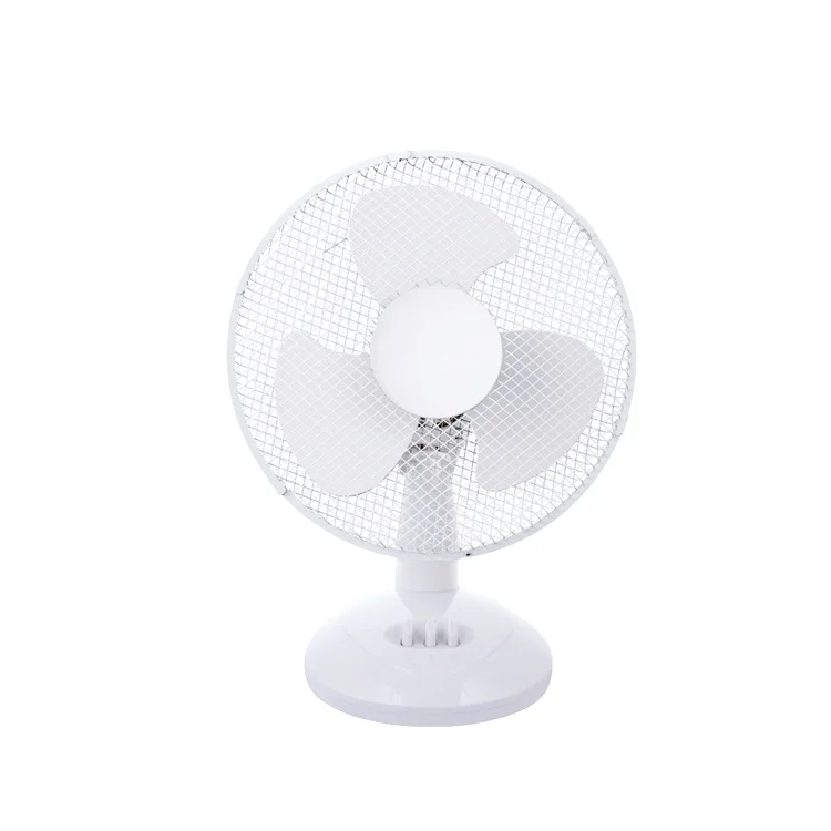 European White Desktop Fan with Mesh Grill Speed Setting Plastic AC 16 ...