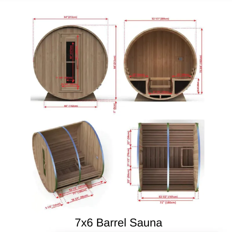 Outdoor Wood Traditional Steam Barrel Sauna for Sale