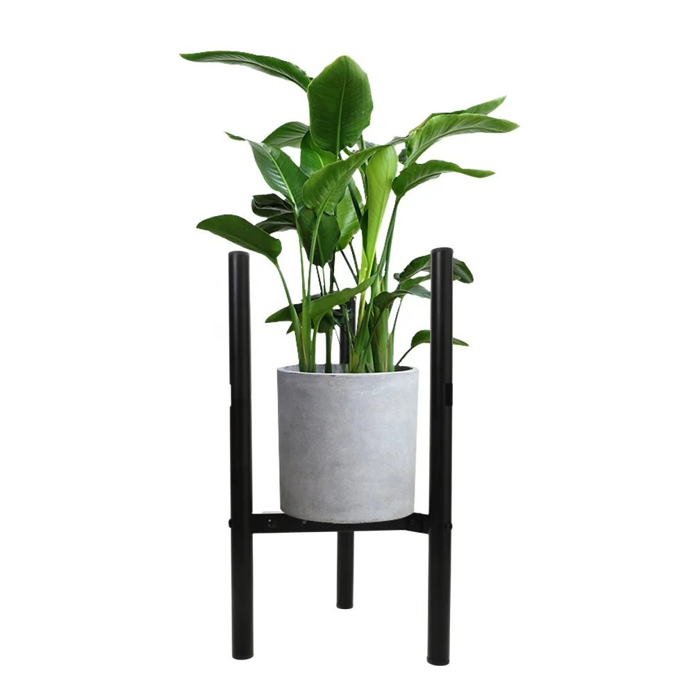 BAOYOUNI Black Metal Plant Pot Stand Planter Display Rack 17~22cm Width ...
