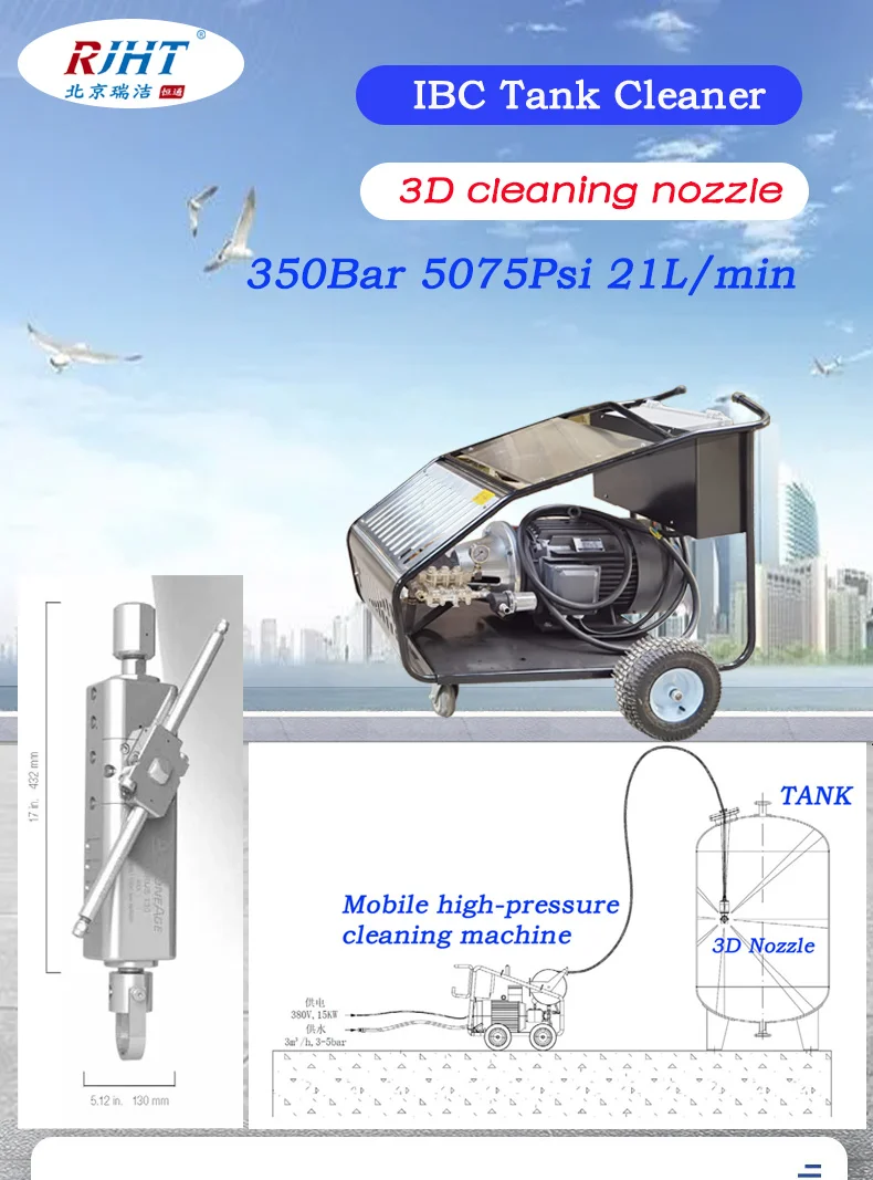 High Pressure Water Tank Cleaning Machine - IBC Washer