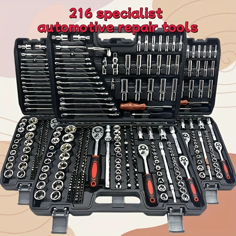 216-piece Professional Mechanic's Tool Set - Durable Carbon Steel