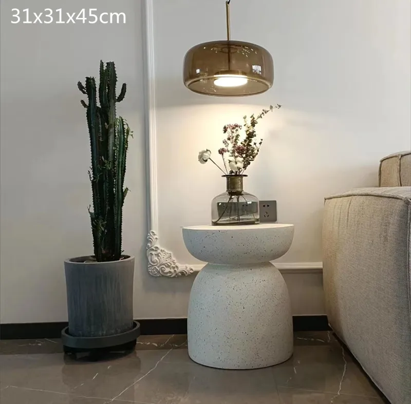 Modern Creative White Corner Table for Living Room & Bedroom