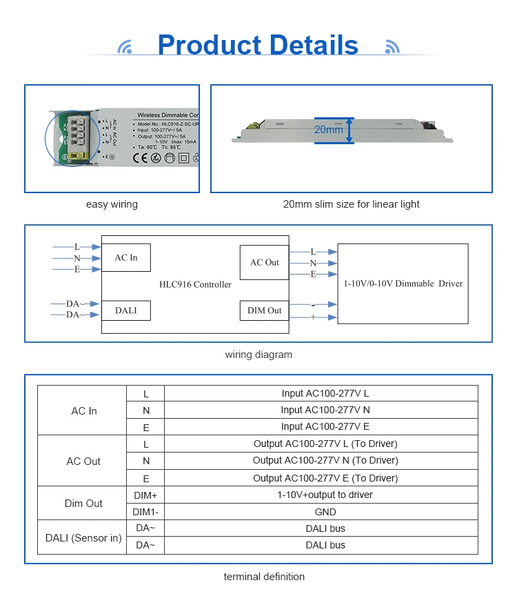 Shenzhen Amelech IP20 3A DALI to 1-10V/ 0-10V Dimming Linear Controller ...