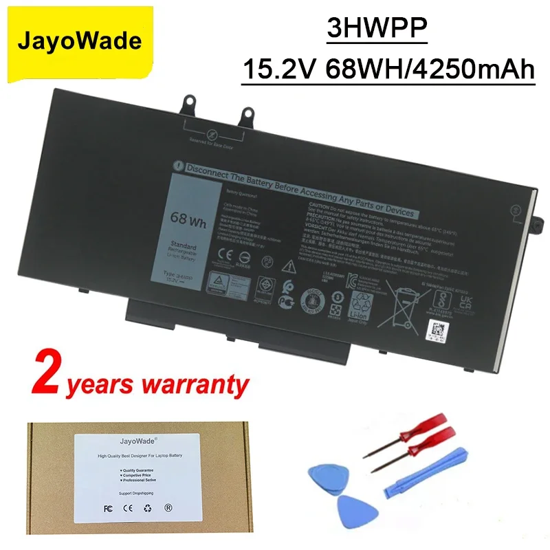 Factory 15.2V 68WH 3HWPP Laptop Battery for Dell Latitude 5401, 5501 ...
