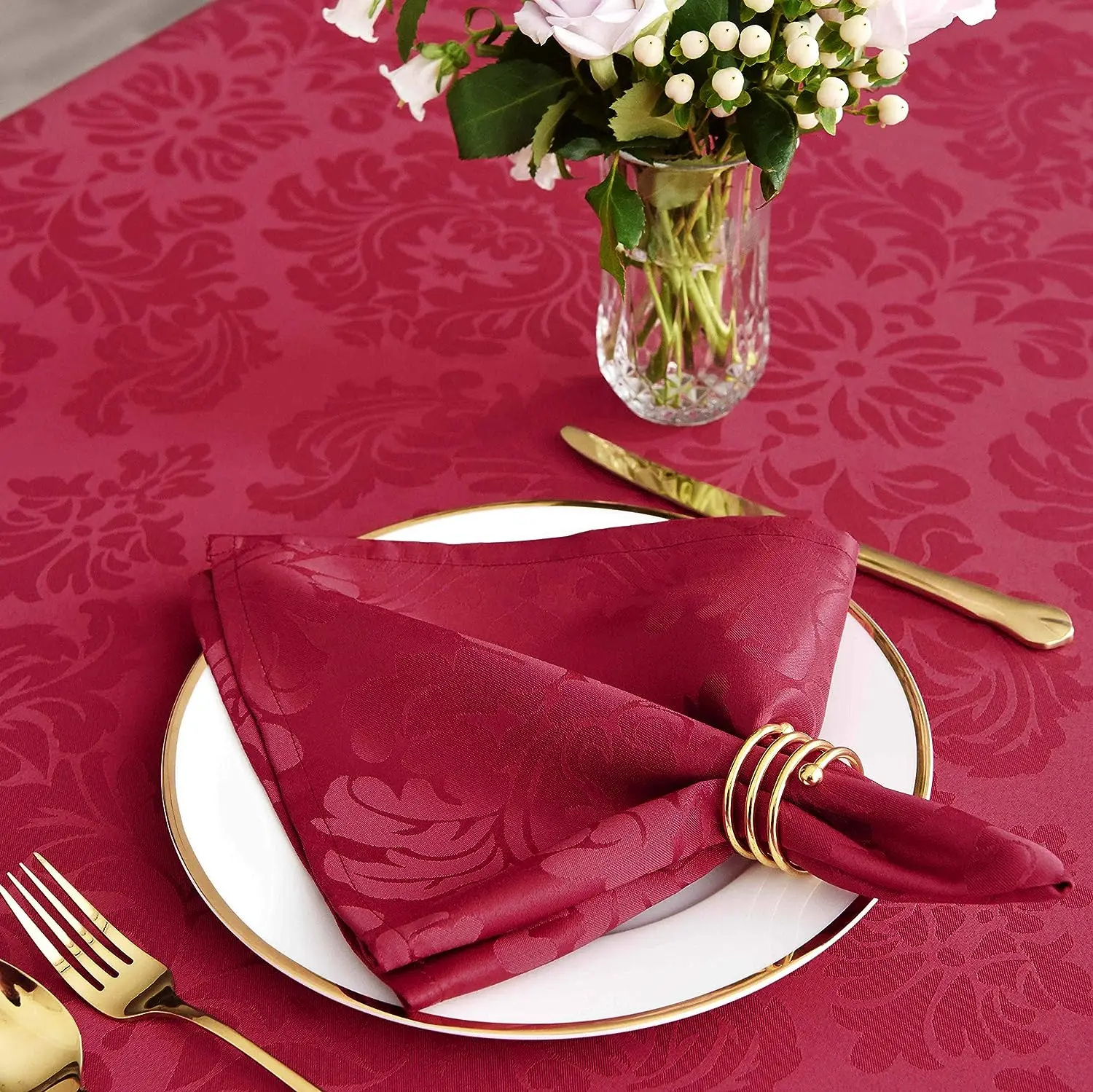 Jacquard Cloth Napkin Pattern Solid Washable Polyester Dinner Napkins ...