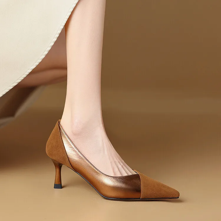 Sexy Women Shoes 2024 Spring Fashion Patchwork Pointed Toe Elegant ...