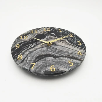 Natural Marble Stone Gem Crystal Clock Wall Marble Desk Clock With ...