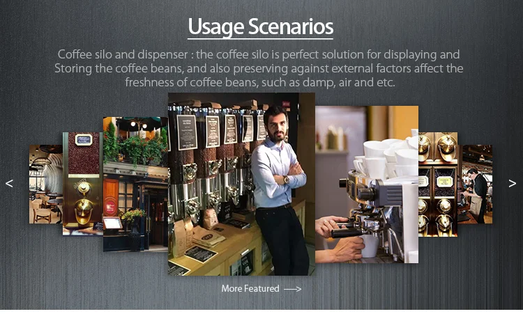 ISO 9001 Factory Brass Ptitanizedlated Dispenser for Coffee Beans