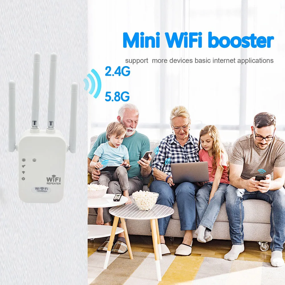 Huastlink WPS Easy Setup Wifi Range Extender 1200mbps