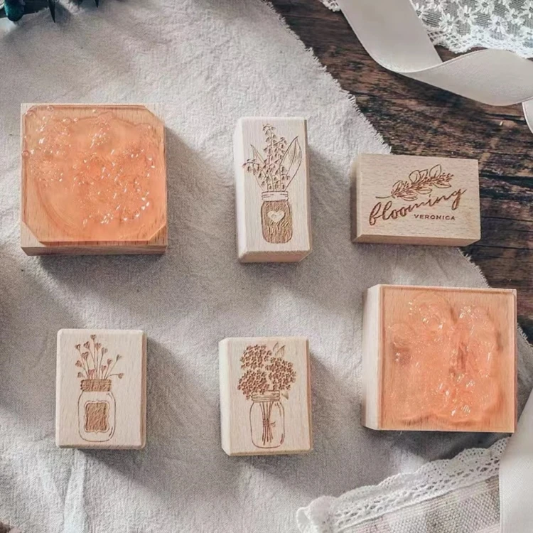Wood Stamp Set - Custom Logo Design for Hand Printing