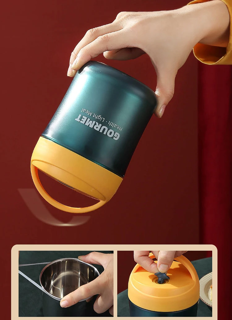 Vacuum Insulated Flask Food Warmer Container Stainless Steel Soup ...