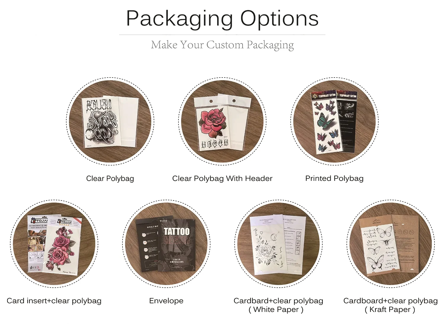 Make Your Own Logo Packaging Cover Custom Temporary Sticker Tattoos And ...