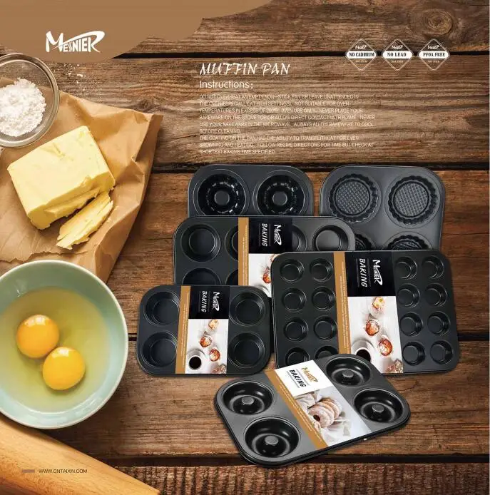 4 Round Yorkshire Pudding Pan Muffin Top Pans Nonstick Hamburger ...