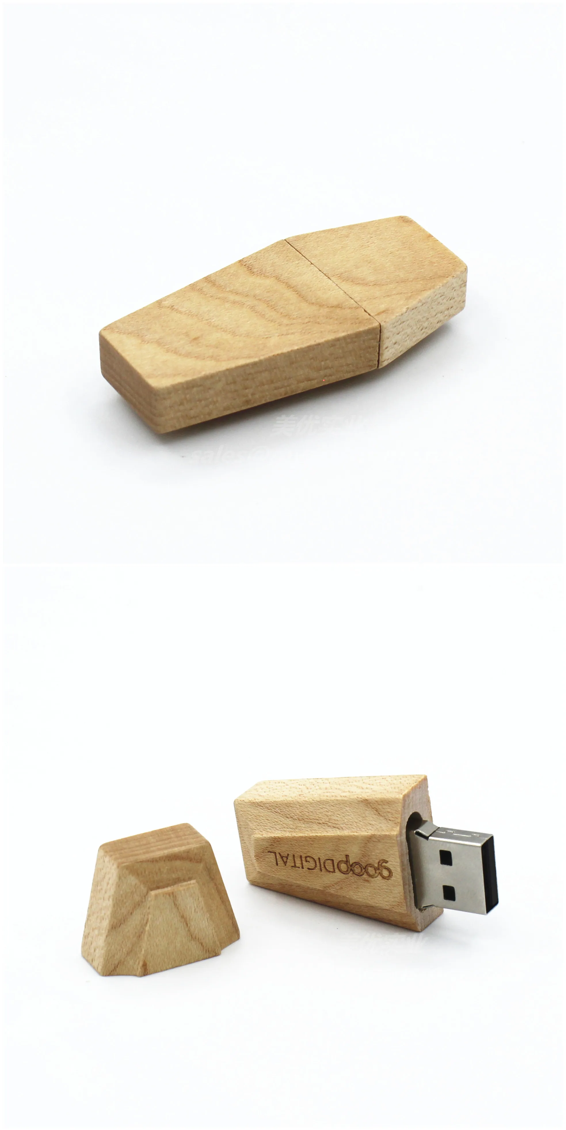 Best Promotion Gift Custom Wooden Bucket Logo Coffin Shape Usb Flash ...