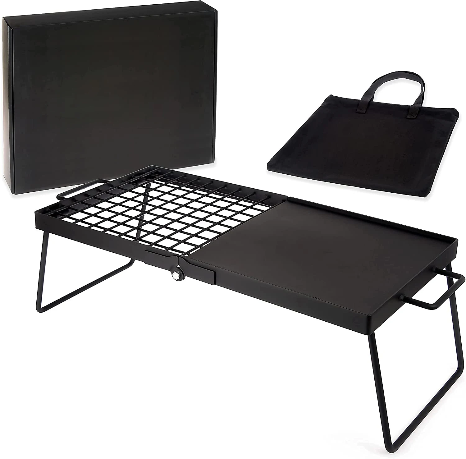 Outdoor Portable Campfire Grill Rack Folding BBQ Barbecue Charcoal ...